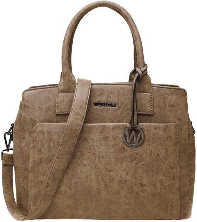 Wimona Isabella 2060 Schoudertas Taupe - Tassenshoponline.nl